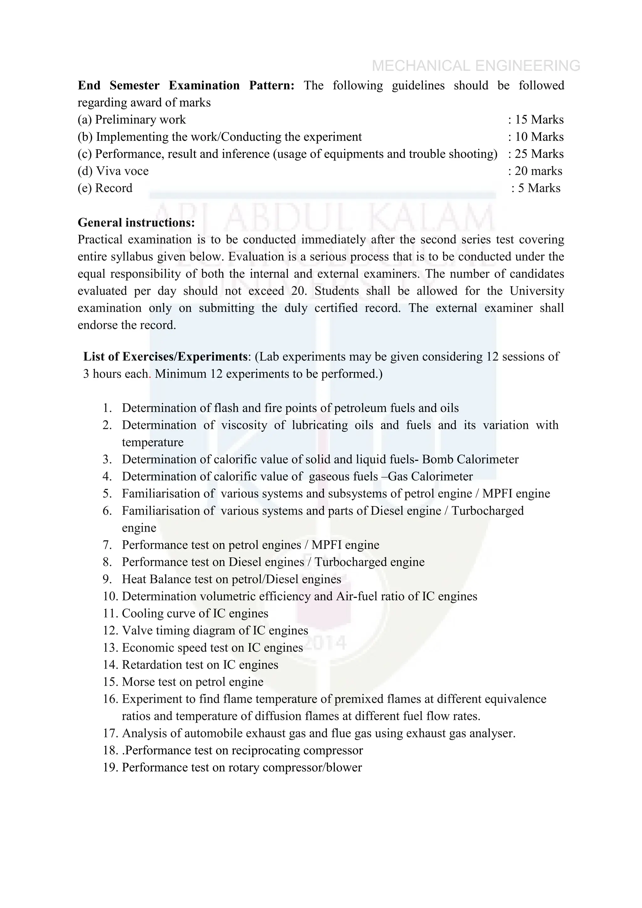 Mechanical Engineering Syllabus Curriculum | PDF