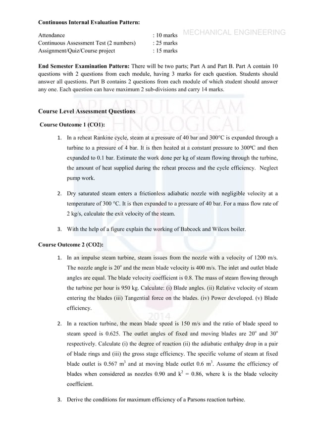 Mechanical Engineering Syllabus Curriculum | PDF