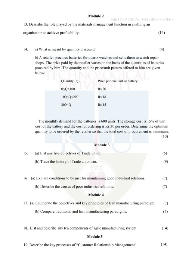 Mechanical Engineering Syllabus Curriculum | PDF