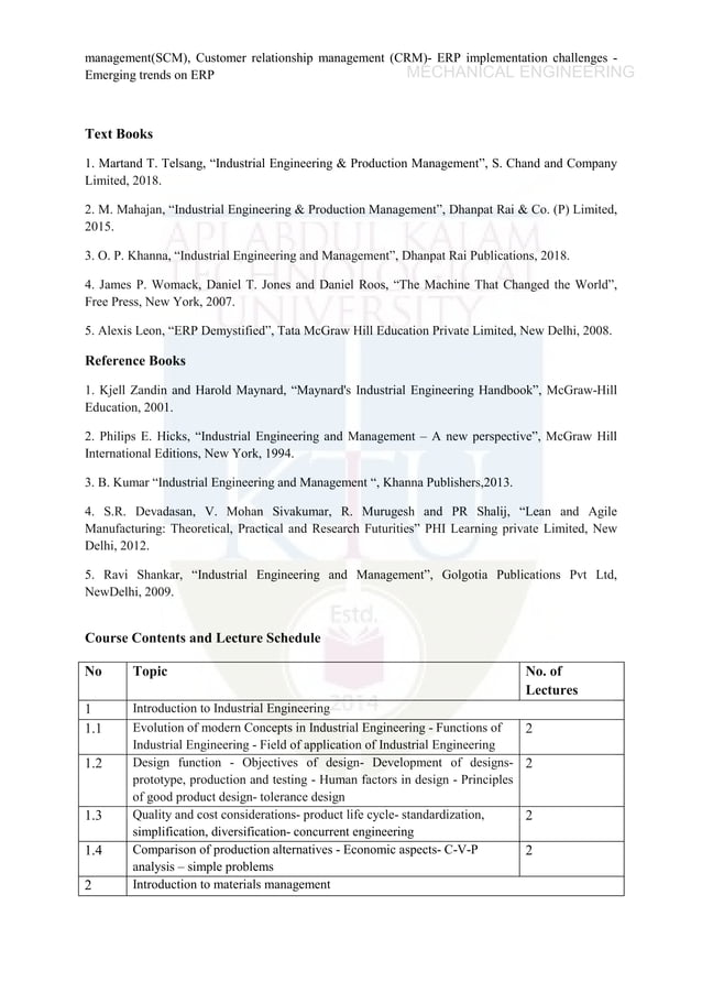 Mechanical Engineering Syllabus Curriculum | PDF