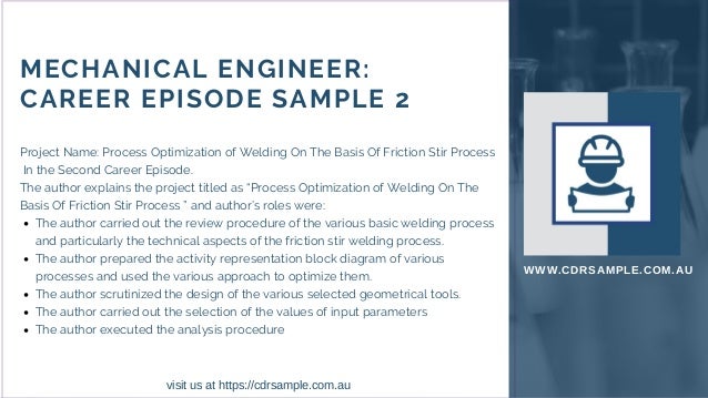 Mechanical engineering CDR Sample