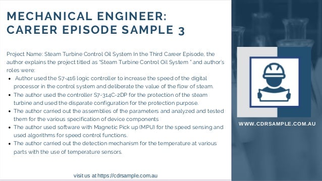 Mechanical engineering CDR Sample