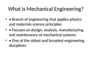 Mechanical EngineerinMechanical Engineer | PPTX