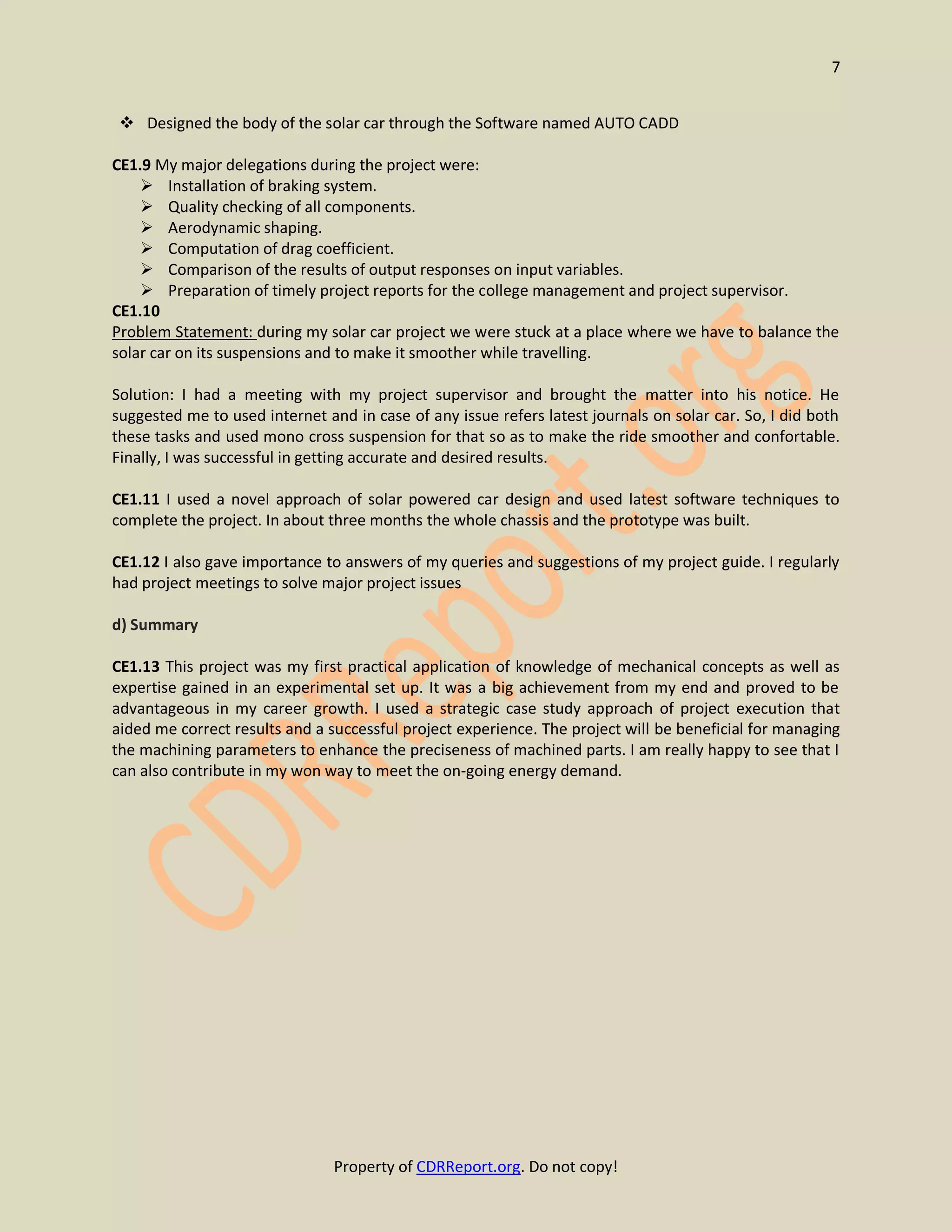 Mechanical Engineering CDR Sample (ANZSCO Code: 233512) | PDF