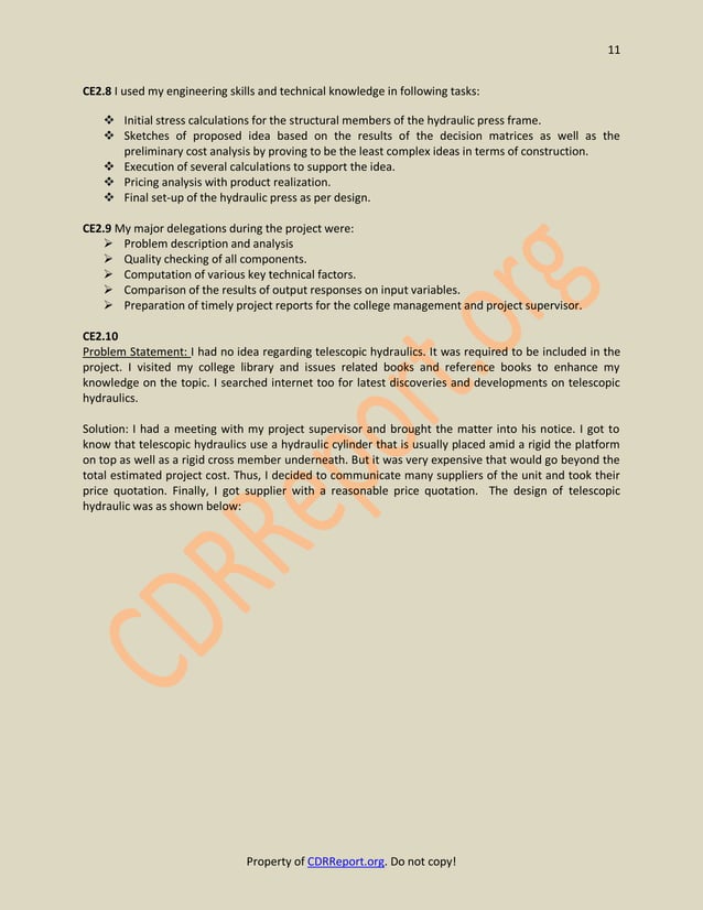 Mechanical Engineering CDR Sample (ANZSCO Code: 233512) | PDF