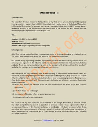 Mechanical Engineering CDR Sample (ANZSCO Code: 233512) | PDF