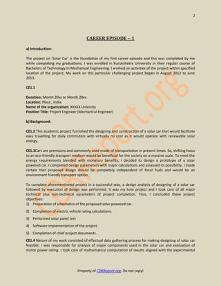 Mechanical Engineering CDR Sample (ANZSCO Code: 233512) | PDF