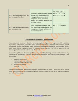 Mechanical Engineering CDR Sample (ANZSCO Code: 233512) | PDF