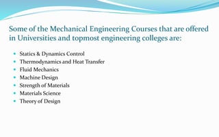 Mechanical engineering courses in India | PPT
