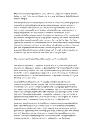 Mechanical Engineering Excellence China Advanced Compound Material ...