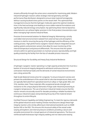 Advanced Hydrogen Cryogenic Reactors: Engineering Excellence for ...