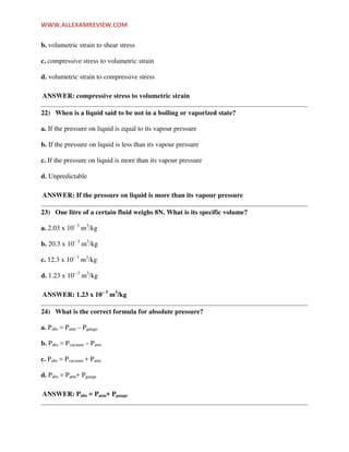 Mechanical engineering important fluid mechanics mcq | PDF