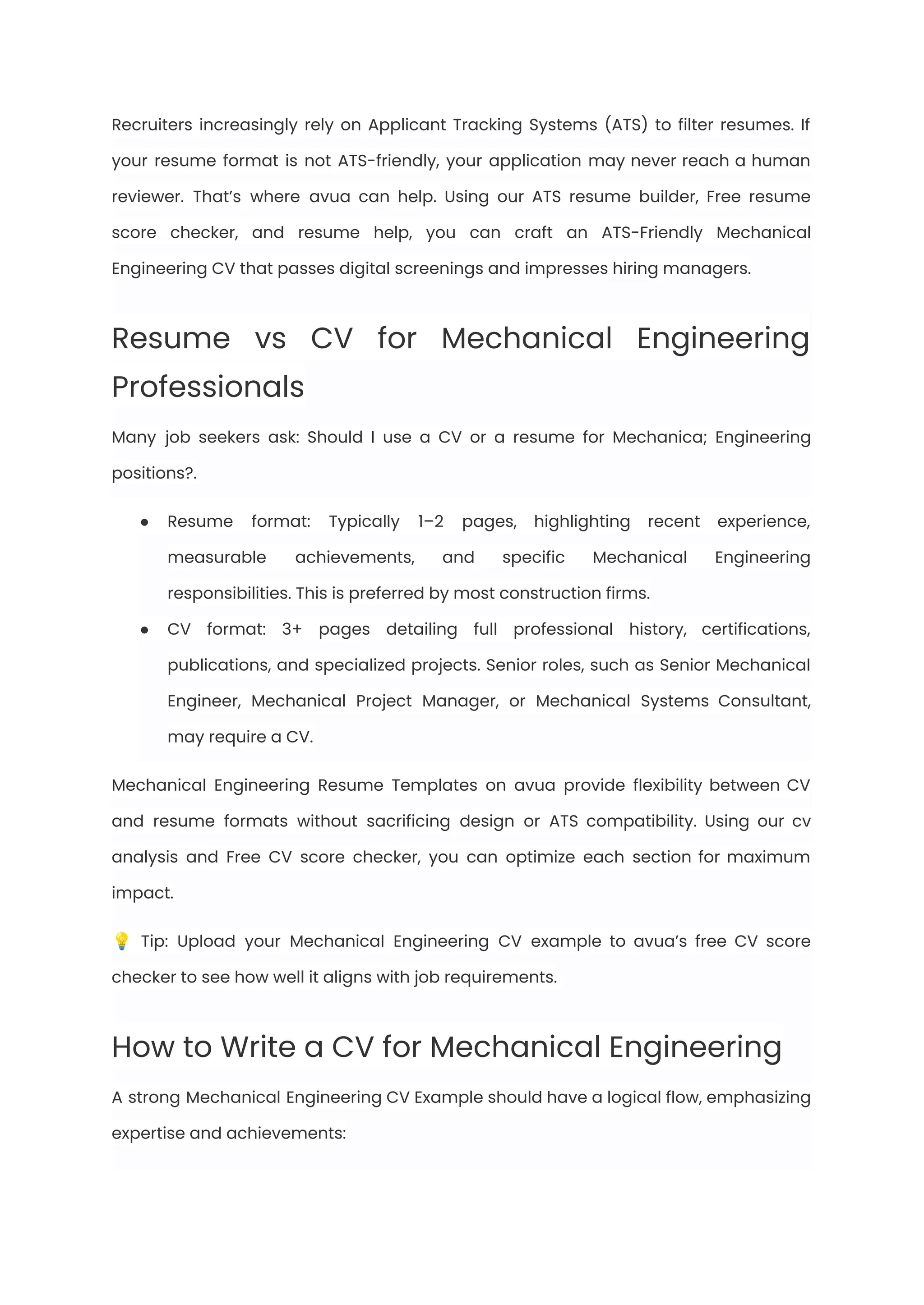 Mechanical Engineer Resume Examples & Writing Guide for 2025 | PDF
