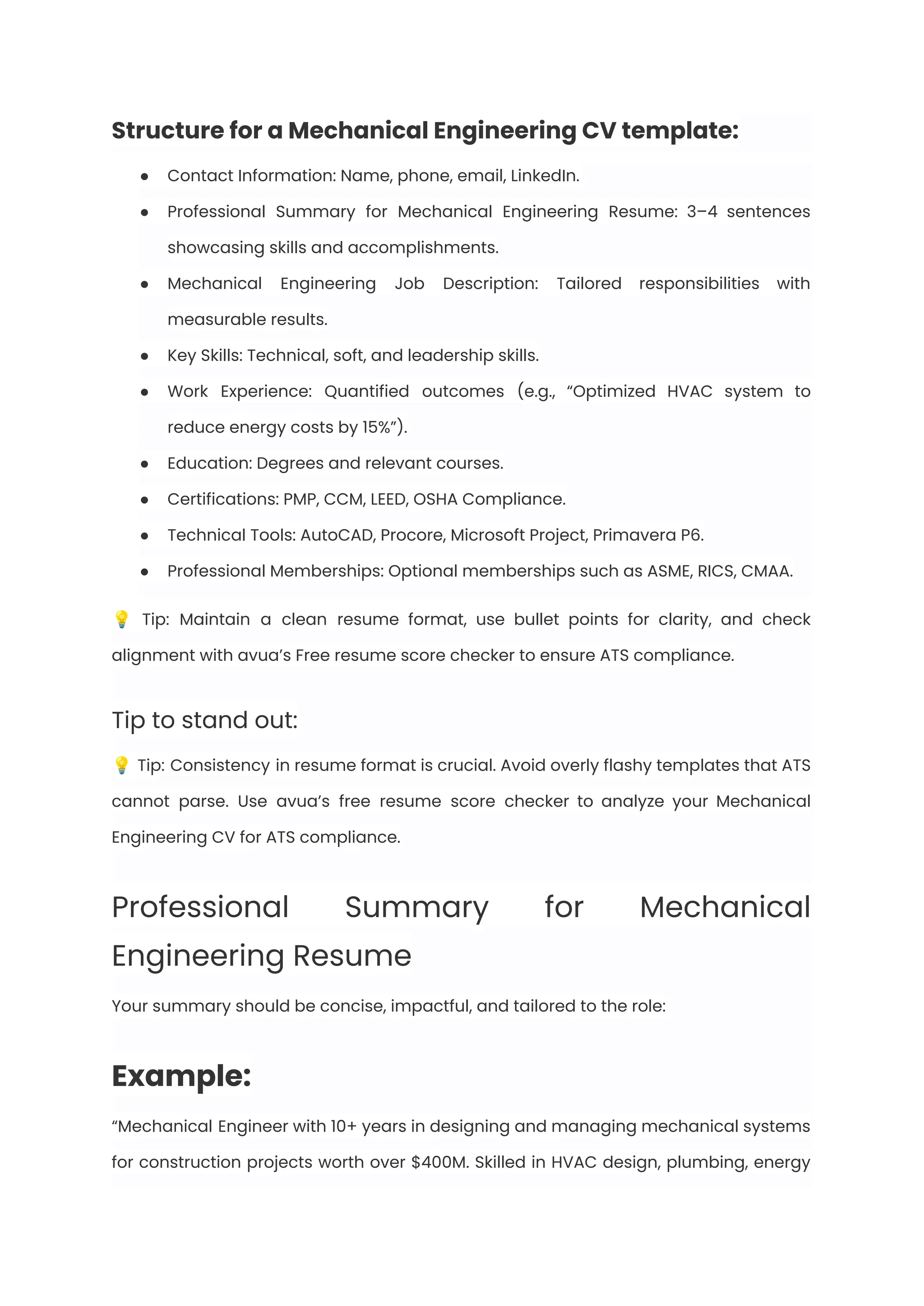 Mechanical Engineer Resume Examples & Writing Guide for 2025 | PDF