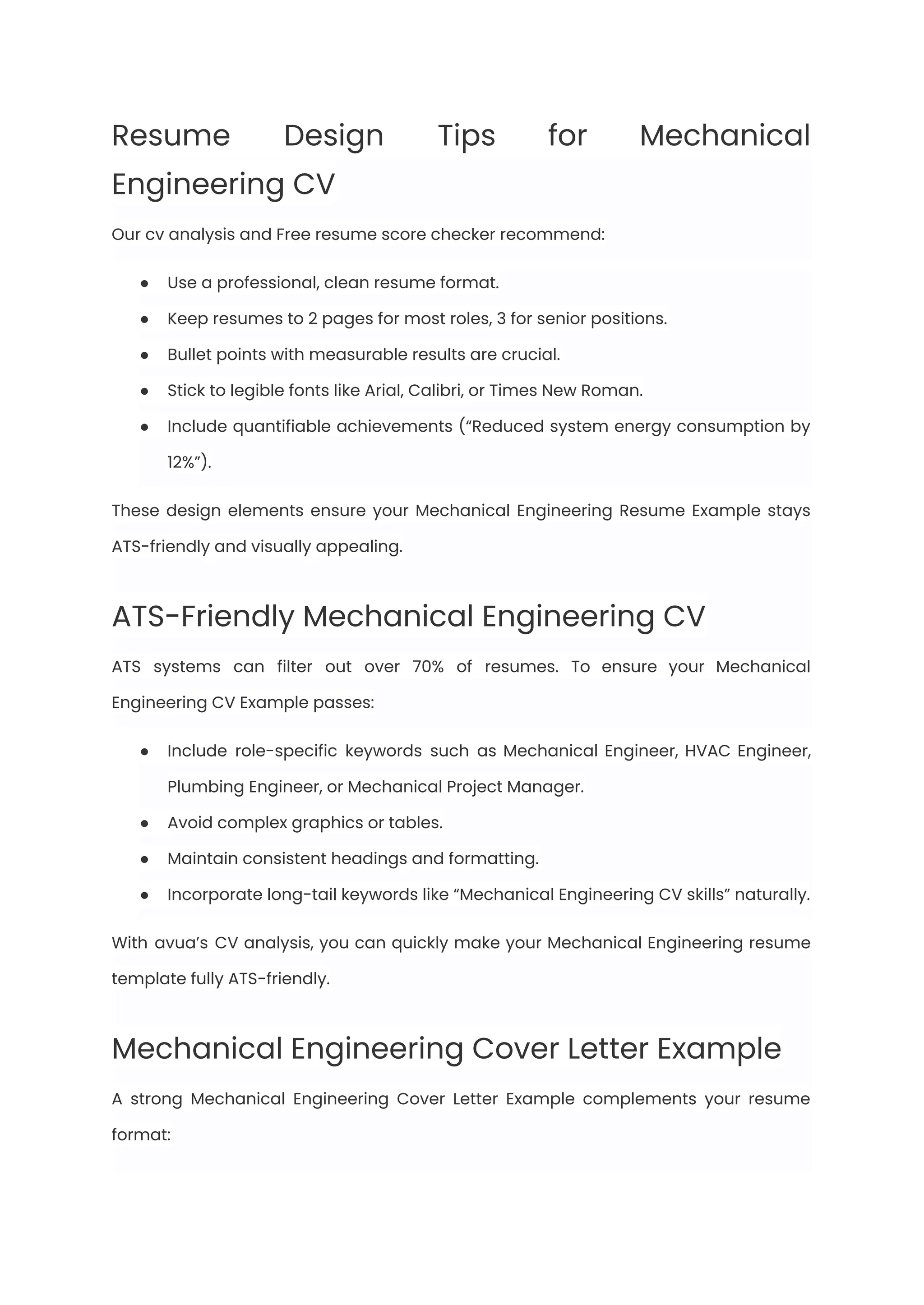 Mechanical Engineer Resume Examples & Writing Guide for 2025 | PDF