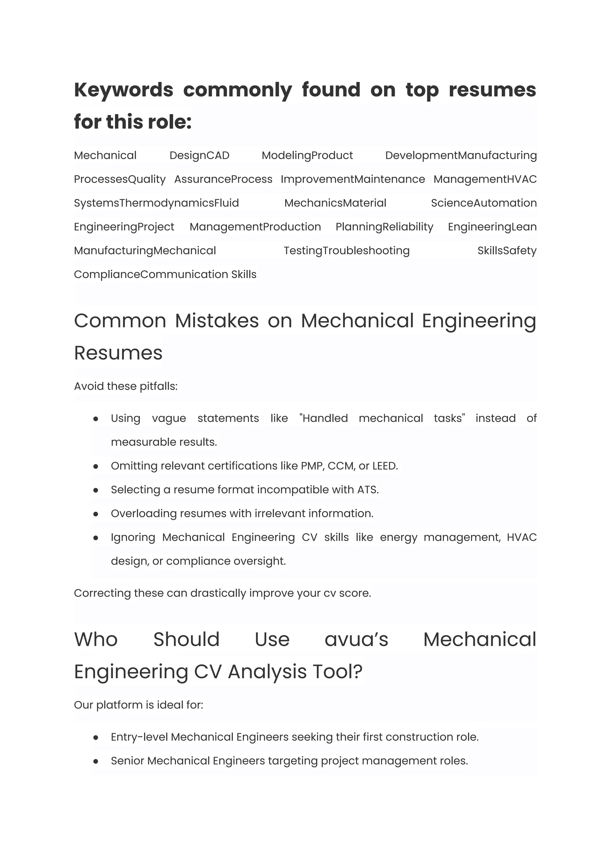 Mechanical Engineer Resume Examples & Writing Guide for 2025 | PDF