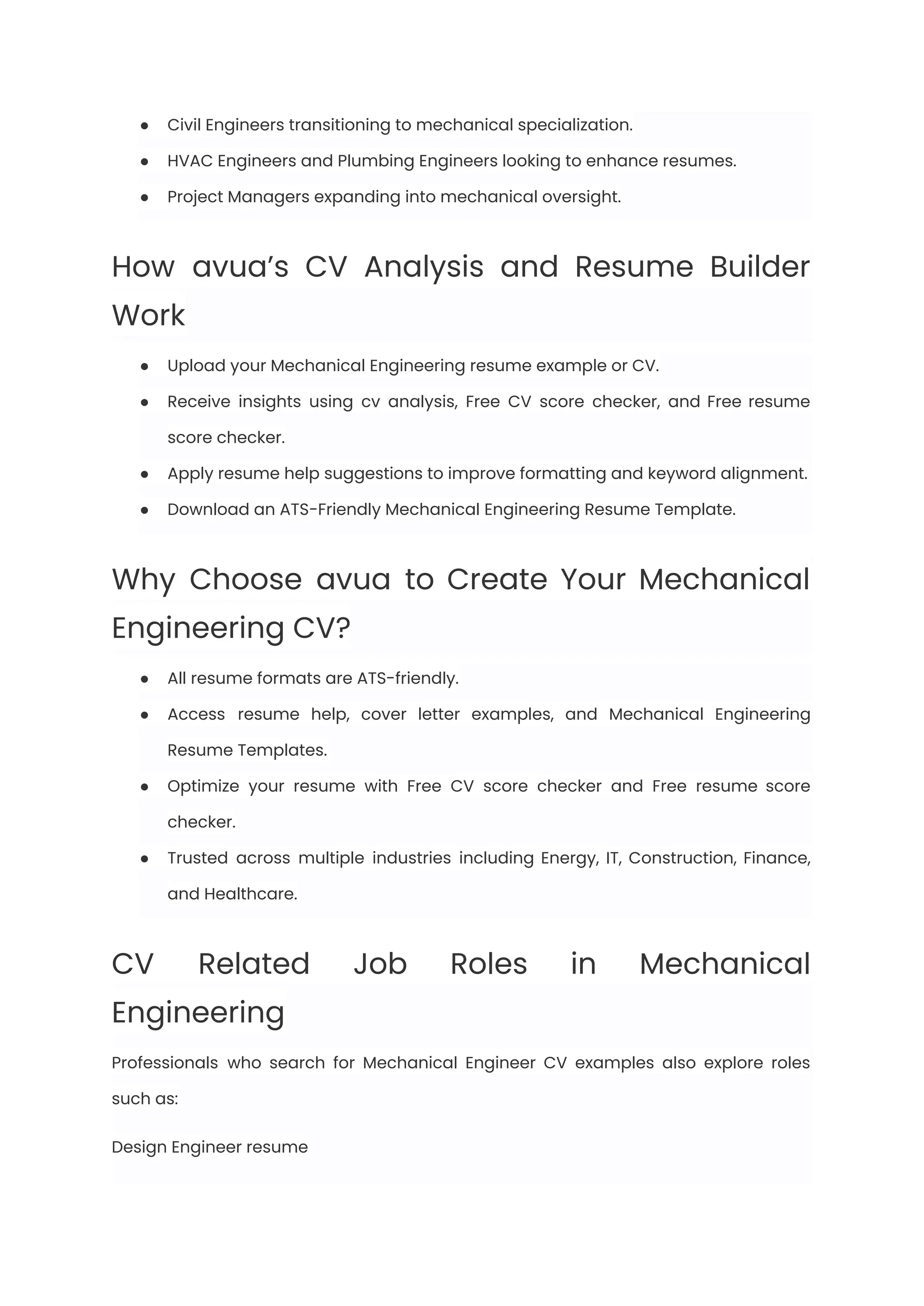 Mechanical Engineer Resume Examples & Writing Guide for 2025 | PDF