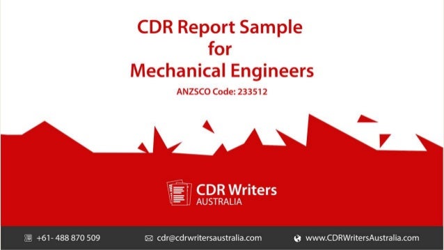 CDR Report Sample for Mechanical Engineers