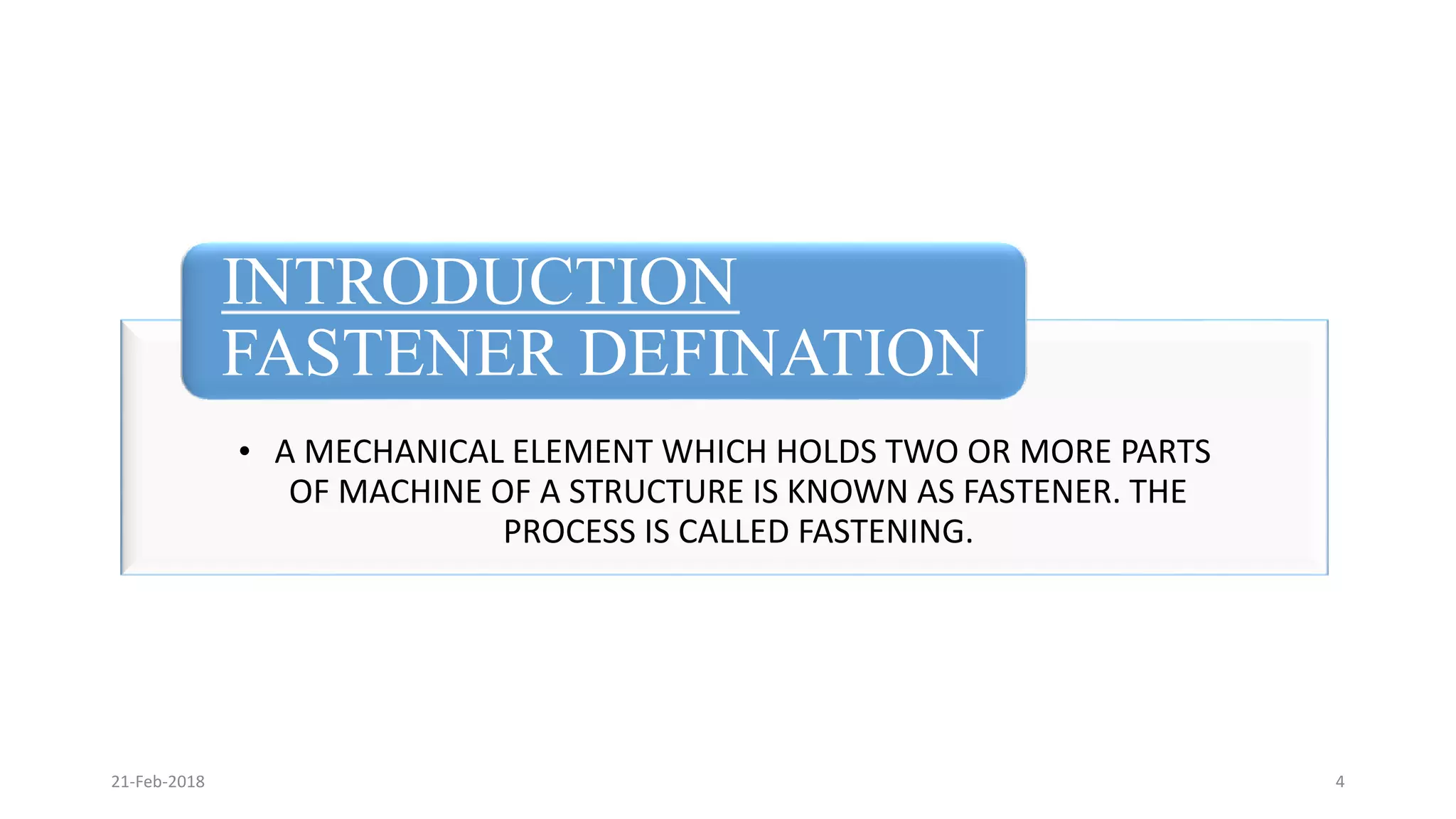 Mechanical fasteners | PPT