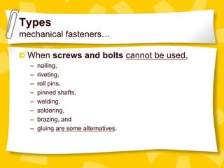 Mechanical Fasteners - Part II.ppt
