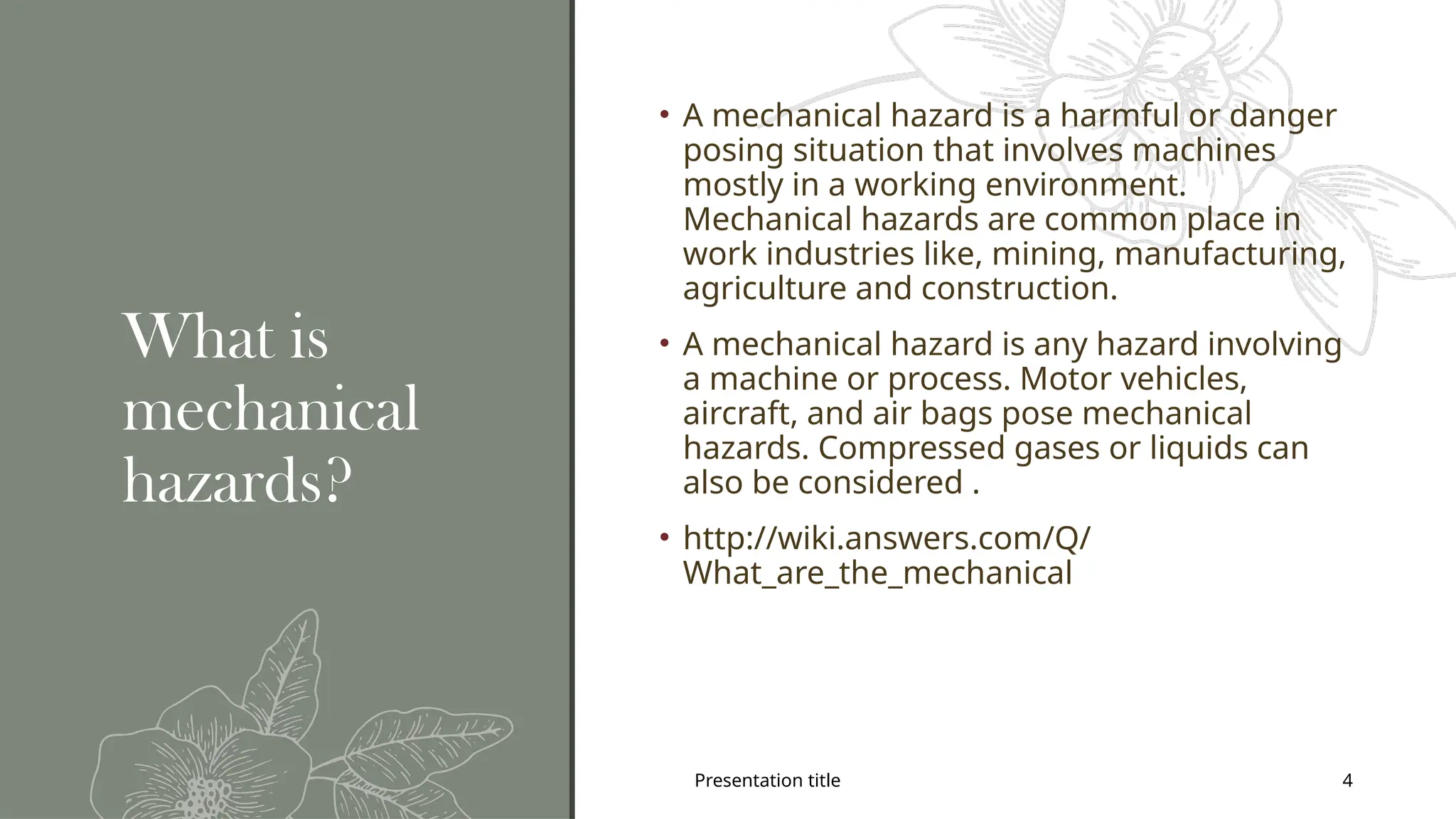 Mechanical hazard indsutrial engineering | PPTX