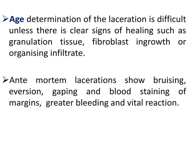 MECHANICAL INJURIES - LACERATIONS and types.pptx | Death, Injury, or ...