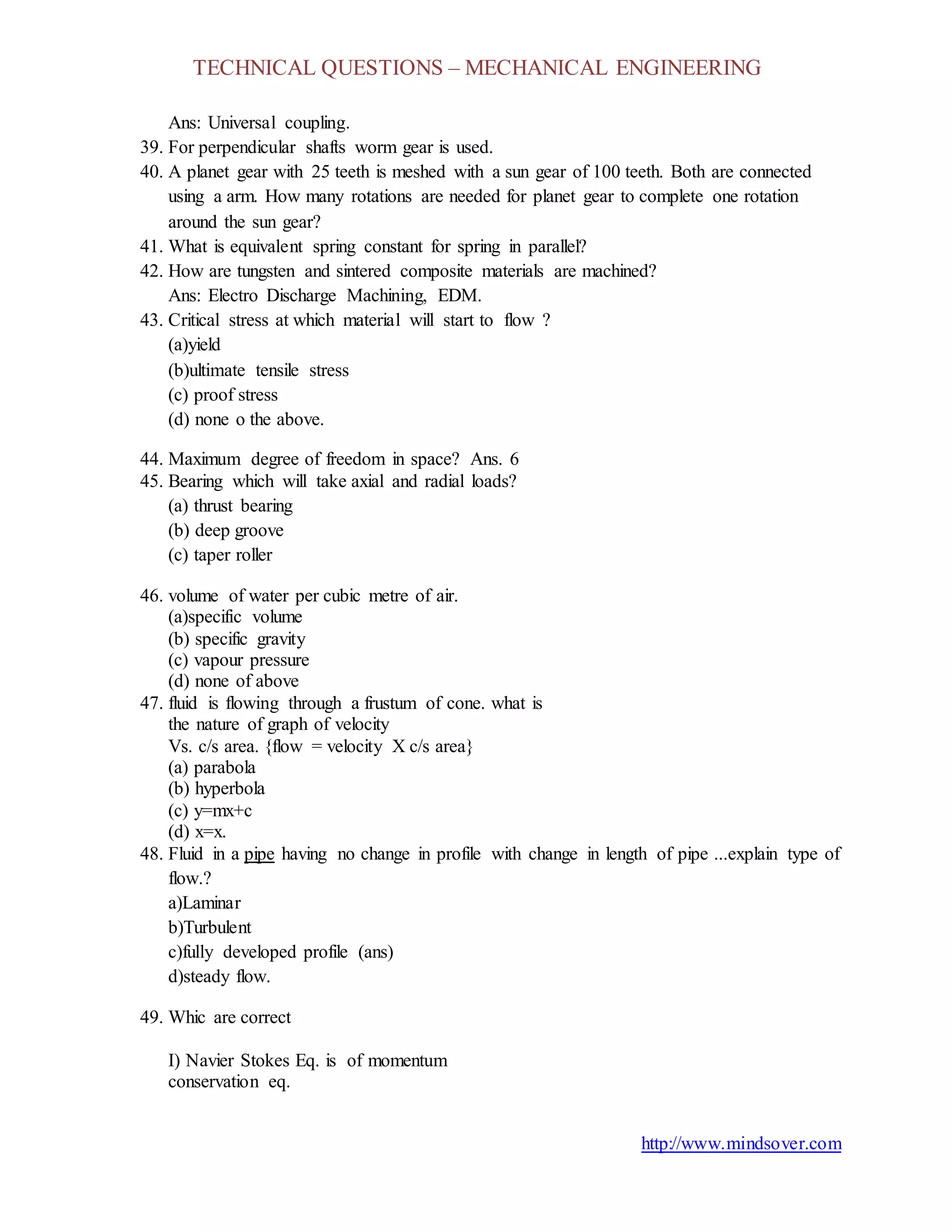 Mechanicalinterviewquestions | DOCX