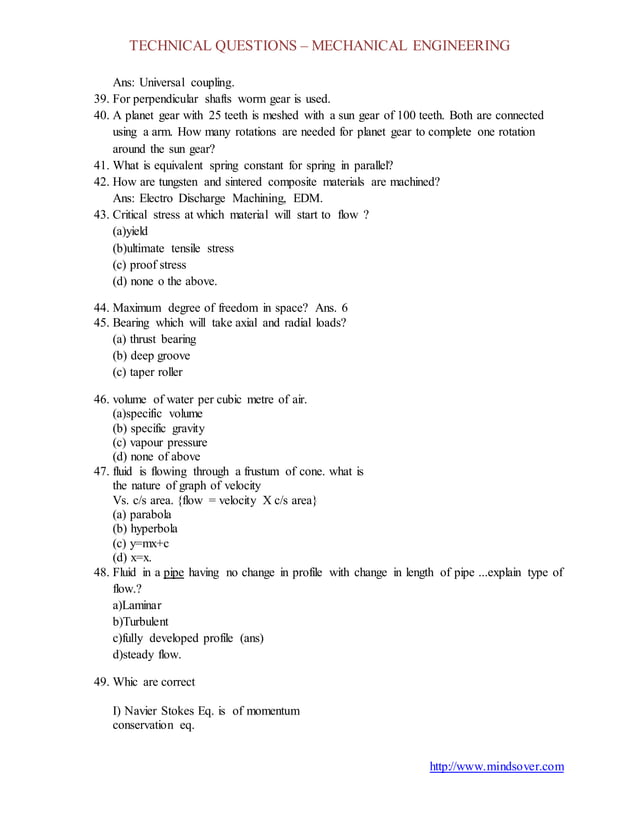 Mechanicalinterviewquestions | DOCX