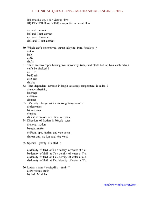 Mechanicalinterviewquestions | DOCX