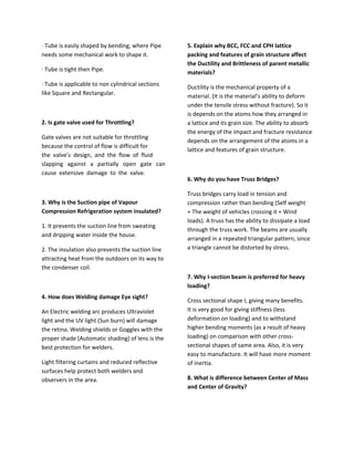 Mechanical interview questions | PDF