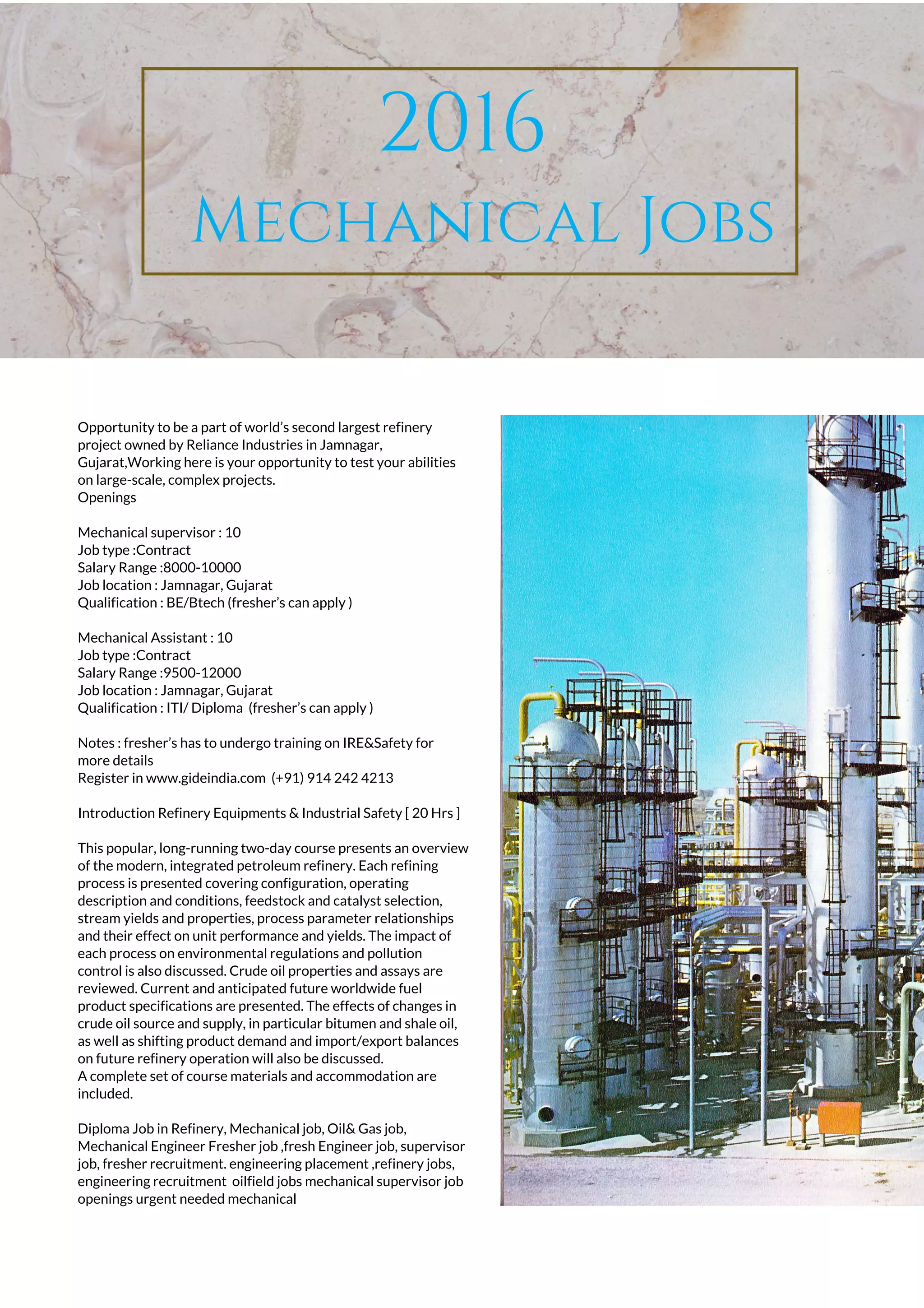 Mechanical jobs | PDF