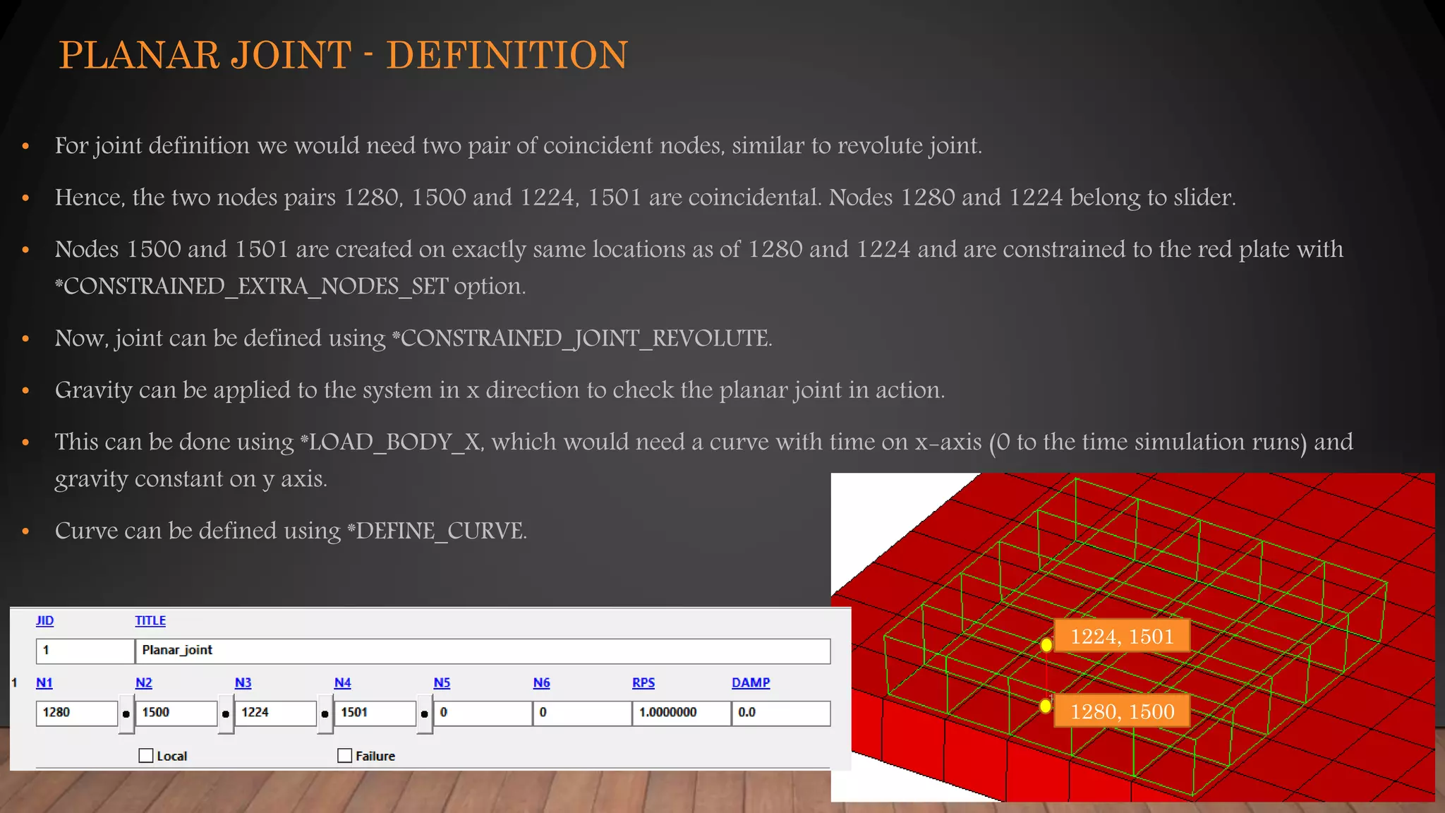 Mechanical Joints in LS-Dyna for Explicit Analysis | PPTX
