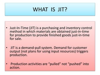 Just In Time (JIT) Mechanical lectures by shubham (youtube channel) | PPTX
