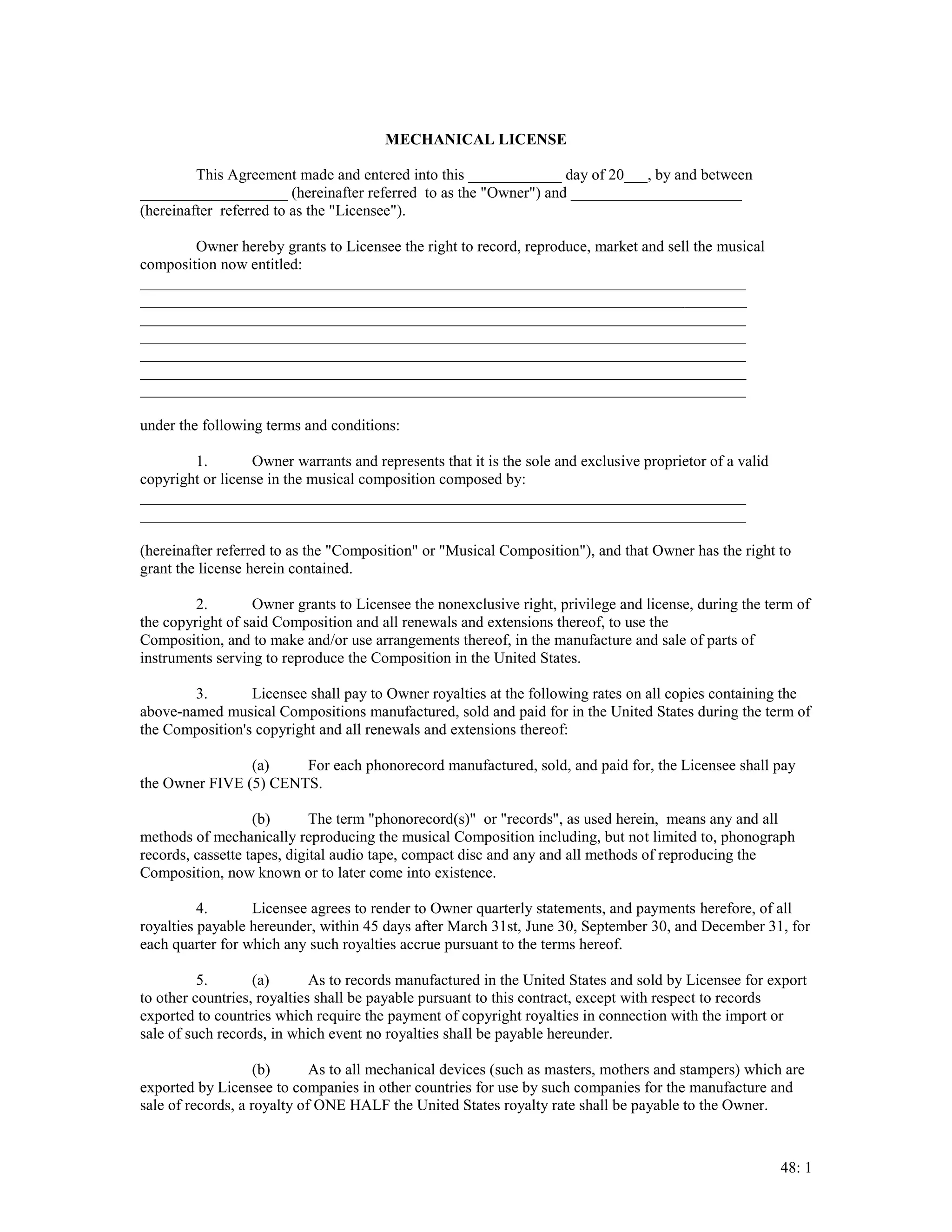 Mechanical license | PDF