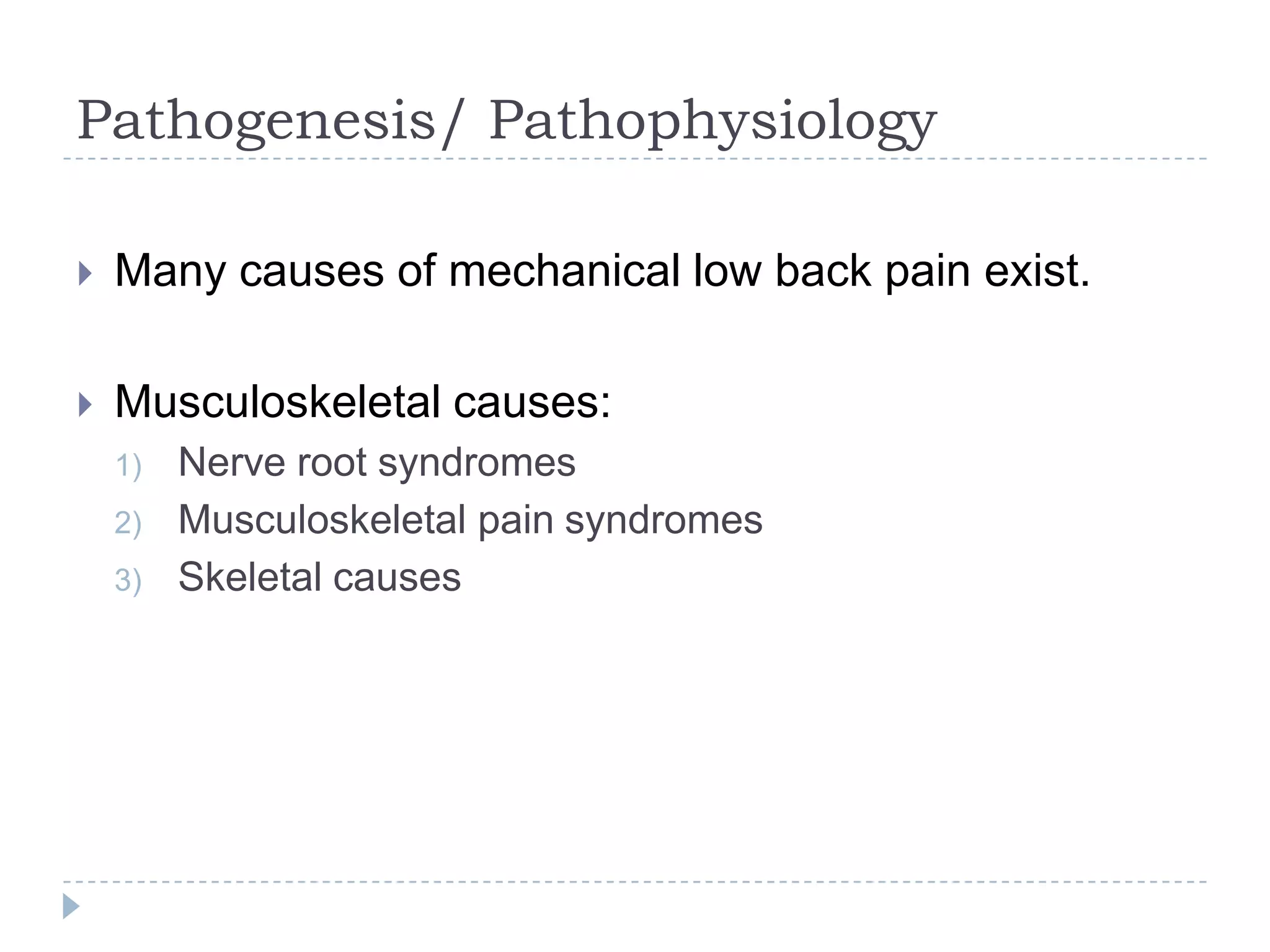 Mechanical low back pain | PPTX