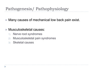 Mechanical low back pain | PPTX