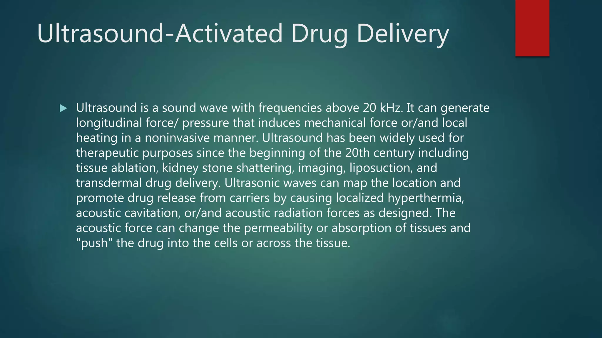 Mechanically activated drug delivery system | PPTX