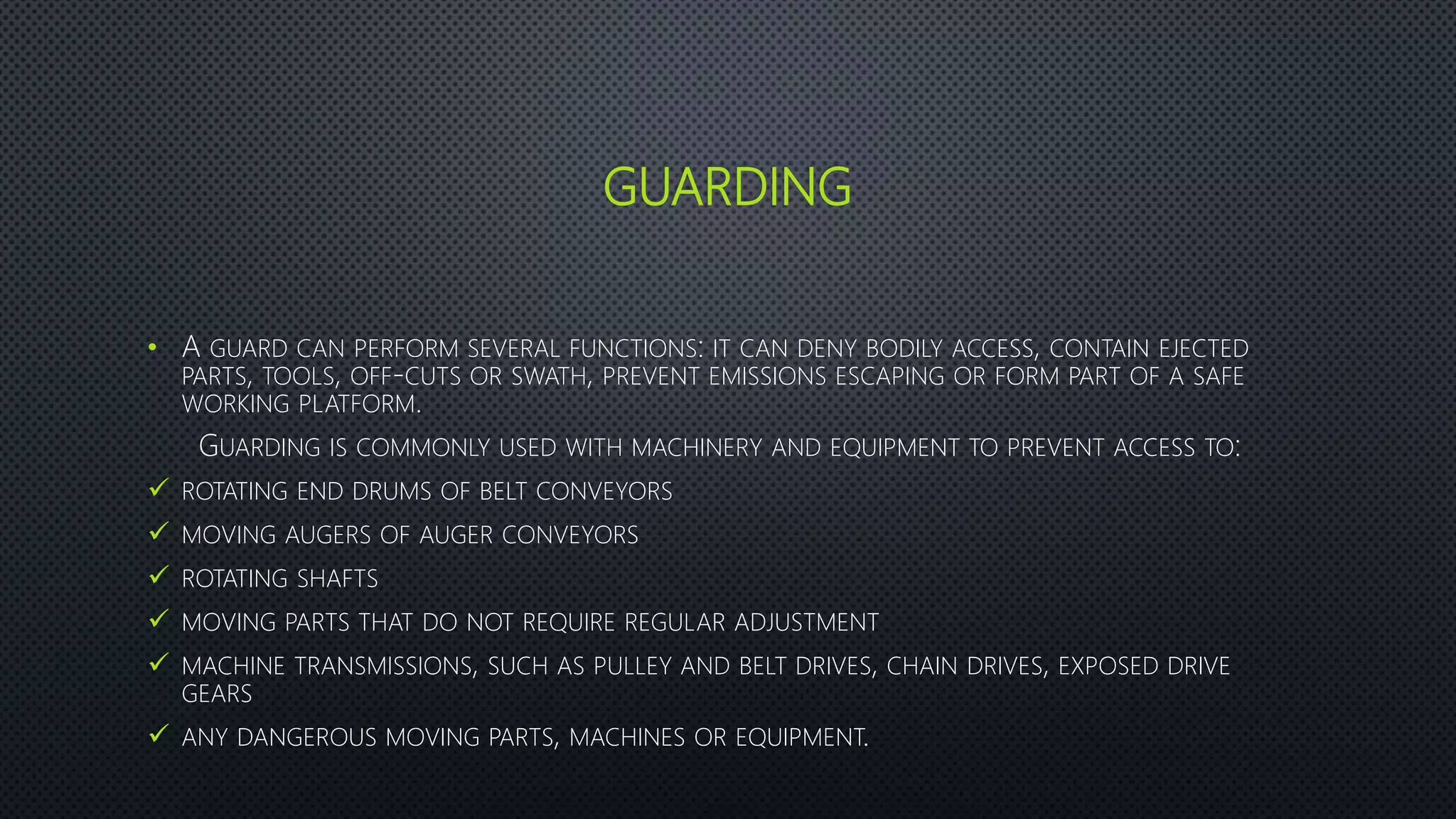 Mechanical & machinery hazards & their control | PPTX