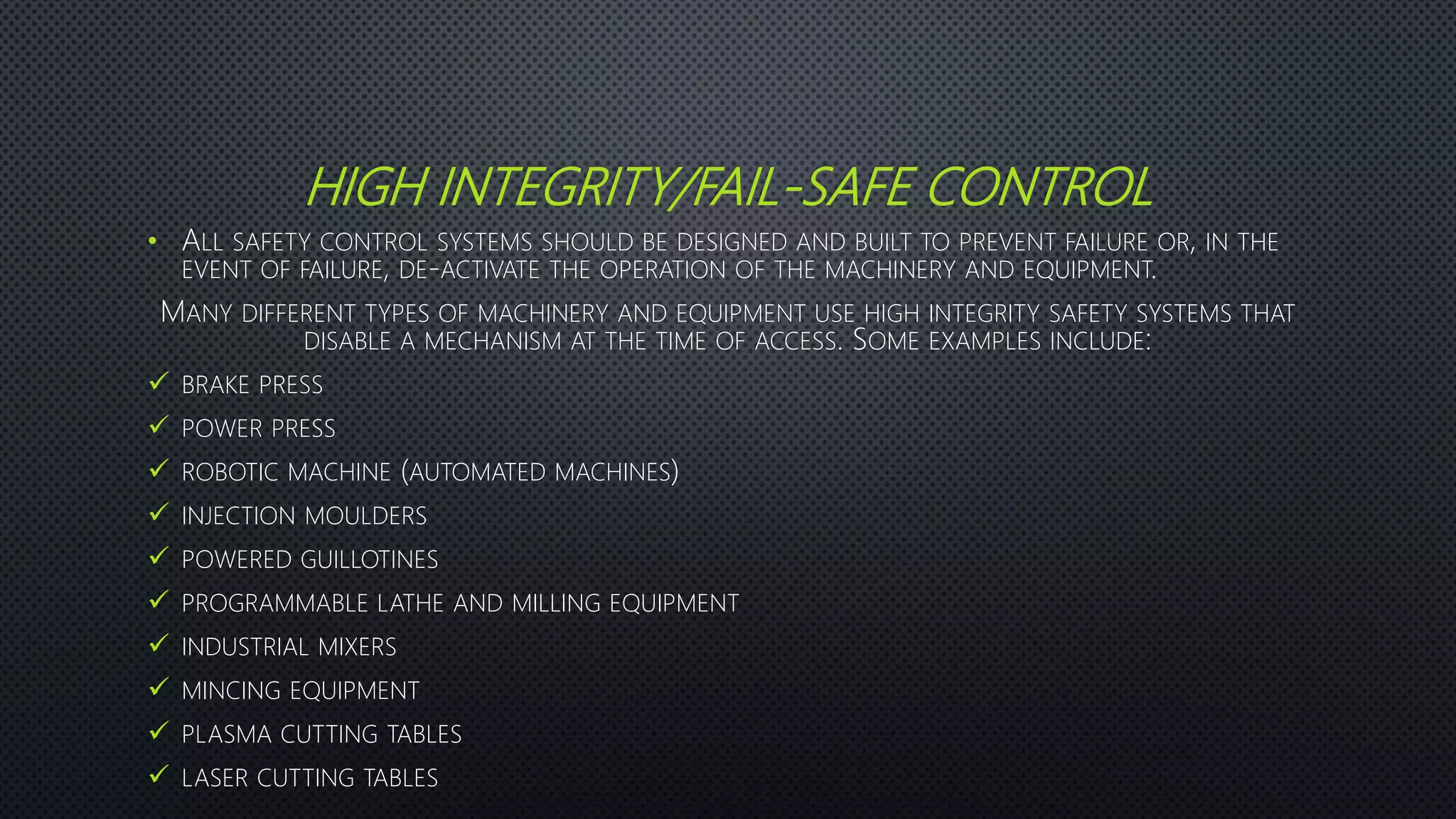 Mechanical & machinery hazards & their control | PPTX