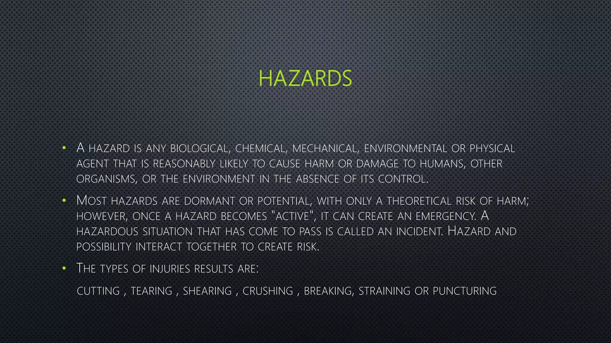 Mechanical & machinery hazards & their control | PPTX