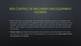 Mechanical & machinery hazards & their control | PPTX