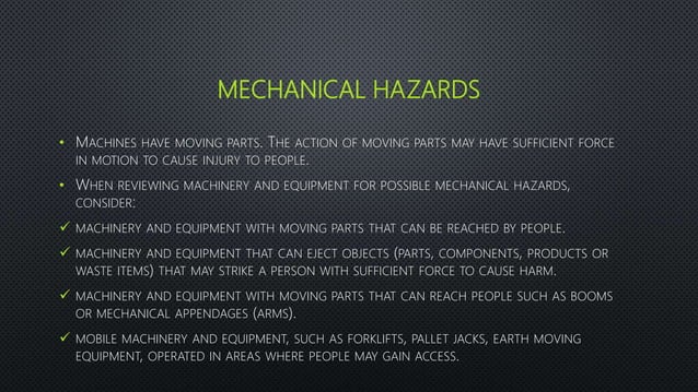 Mechanical & machinery hazards & their control | PPTX | Home Appliances | Home & Garden