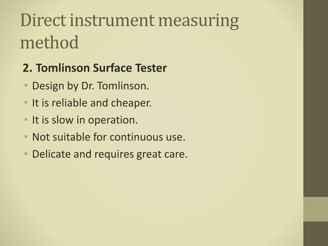 Surface finish measurement (mechanical measurement and metrology) | PPTX
