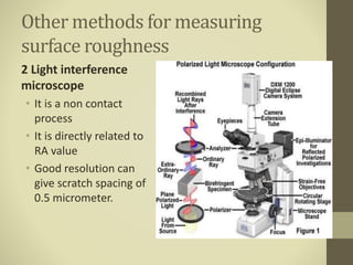 Surface finish measurement (mechanical measurement and metrology) | PPTX