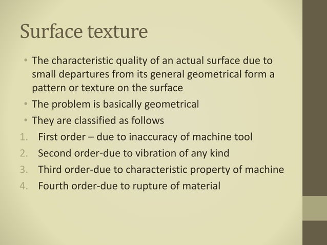 Surface finish measurement (mechanical measurement and metrology) | PPTX