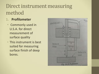 Surface finish measurement (mechanical measurement and metrology) | PPTX