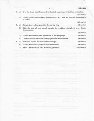 Mechanical measurements and metrology Question Papers | PDF