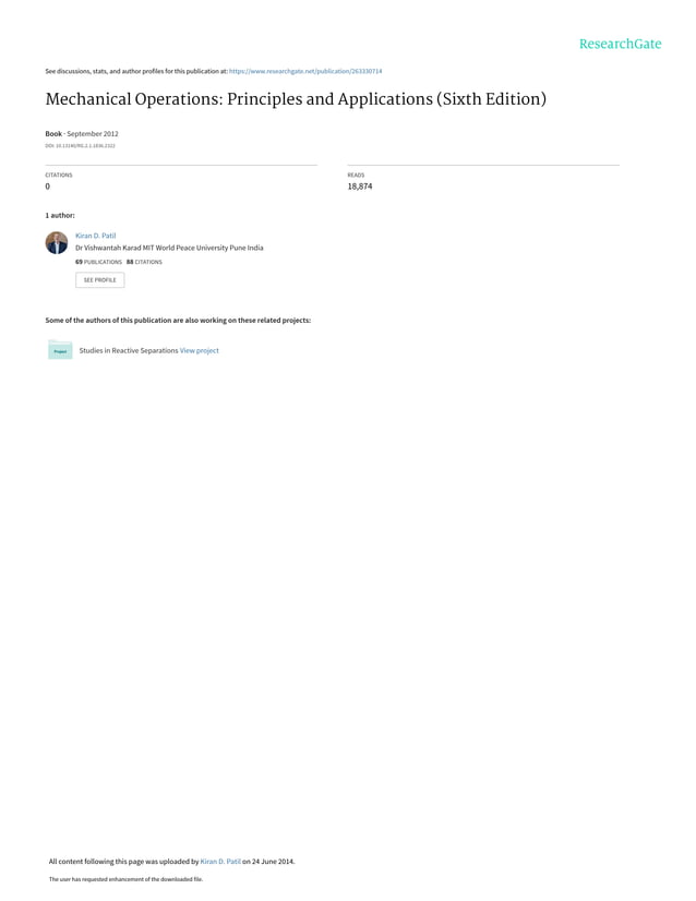 Mechanical operations | PDF