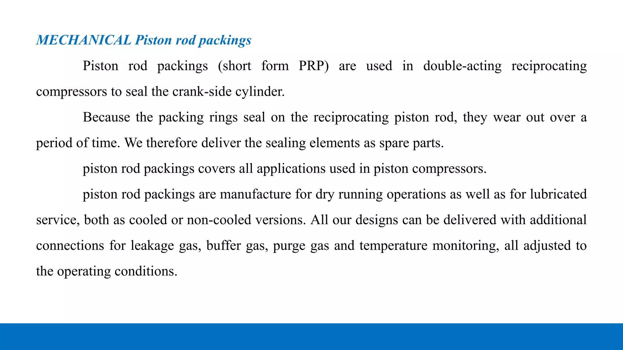 MECHANICAL PISTON ROD PACKING | PPTX