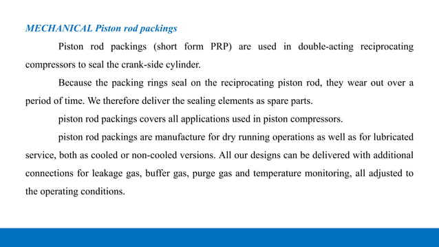 MECHANICAL PISTON ROD PACKING | PPTX